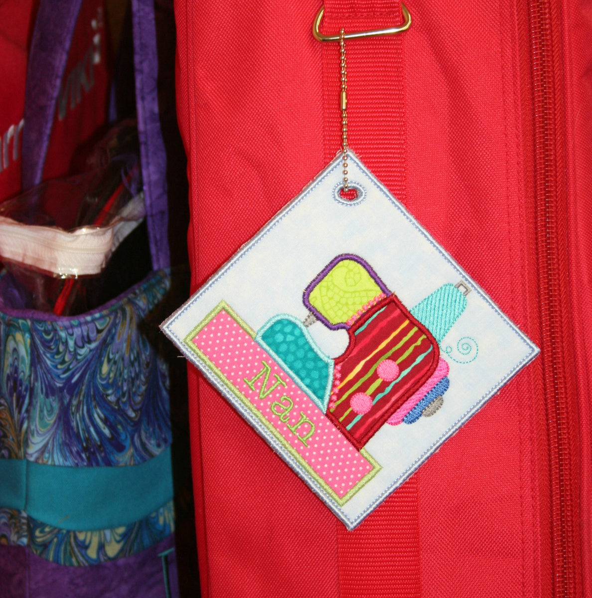 In-the-hoop - Sewing Machine Name Tag Embroidery Design – SewMichelle