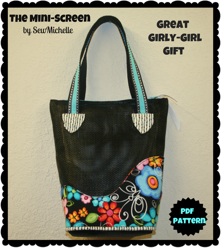 SewMichelle Pet Screen Tote Bag Unique Shape Easy Pattern Small Sewing ...